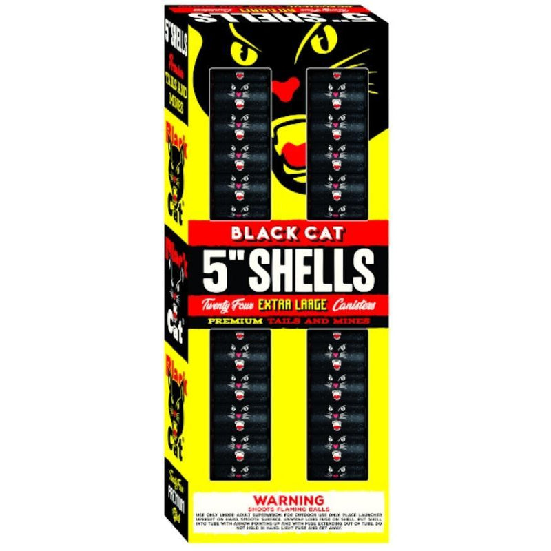 Black Cat 5" Shells | 24 Break Artillery Shell at Elite Fireworks