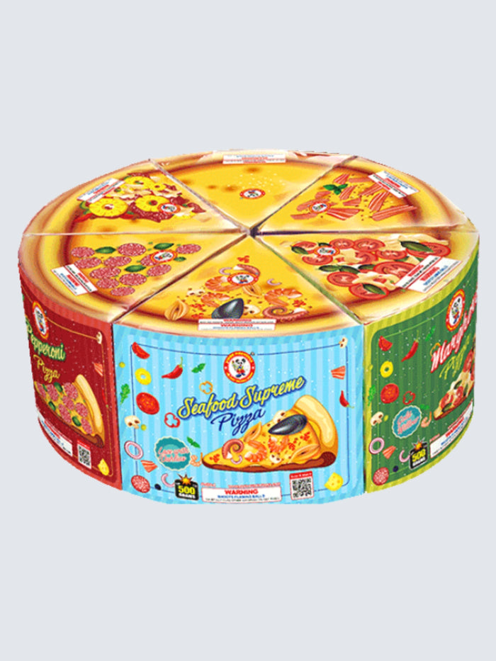 Pizza Platter | 90 Shot Box Kit™ - Six Slices at Elite Fireworks